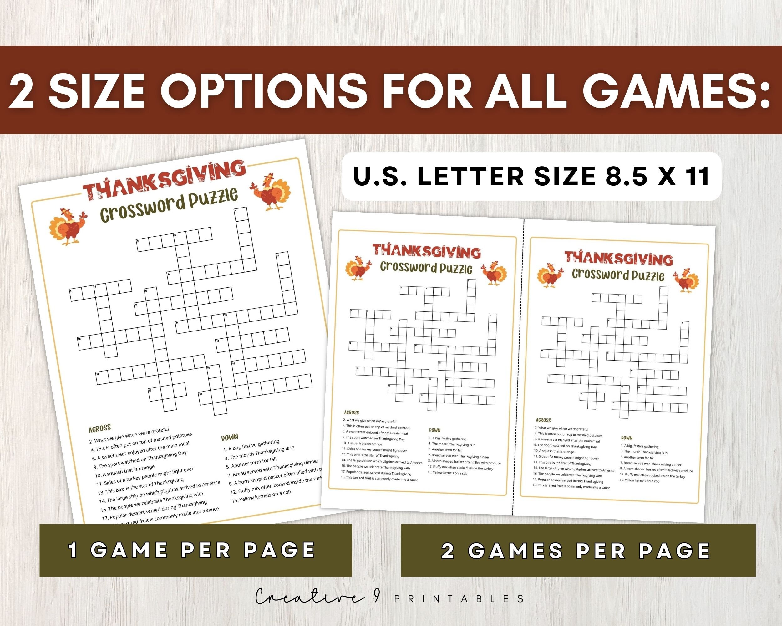 Thanksgiving Game Bundle for Kids and Adults, 12 Thanksgiving Games ...