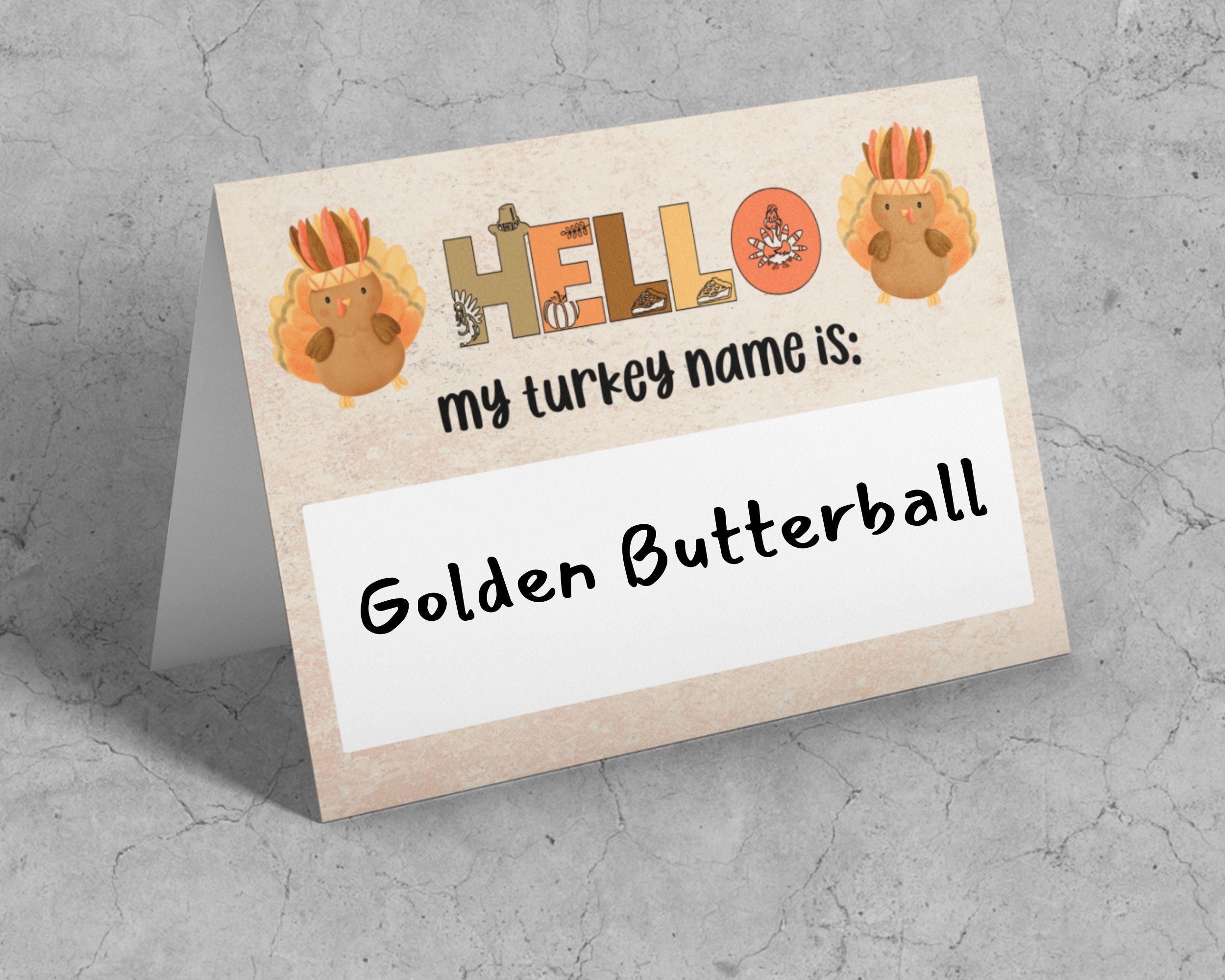 What's Your Thanksgiving Name Game for Kids, Printable Turkey Name Game ...