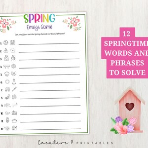 Spring Emoji Game for Kids and Adults, Fun Printable Springtime Trivia ...