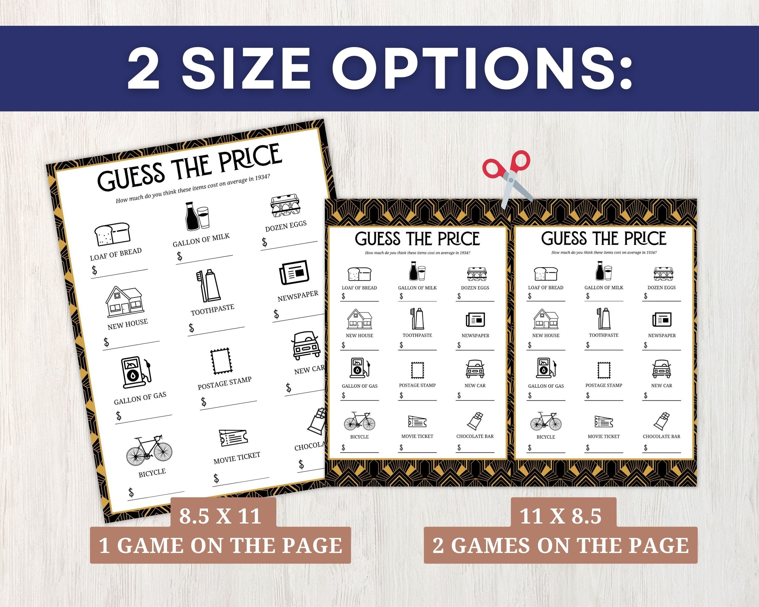 1934 Trivia Game Bundle for Adults and Kids, Seven Fun Printable 92nd ...