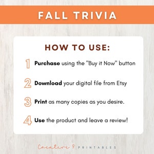 Printable Fall Trivia Game for Kids and Adults, 10 Fall Trivia ...