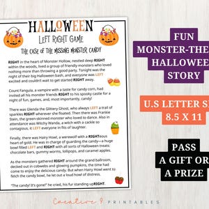 Halloween Left Right Game for Kids, Teens, and Adults, Fun Printable ...