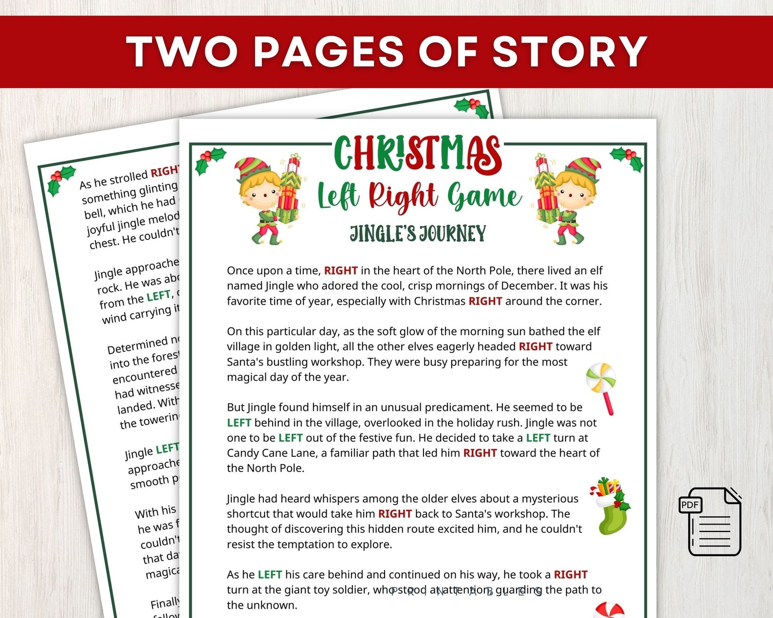 Printable Christmas Left Right Game for Kids and Adults, Fun Christmas ...