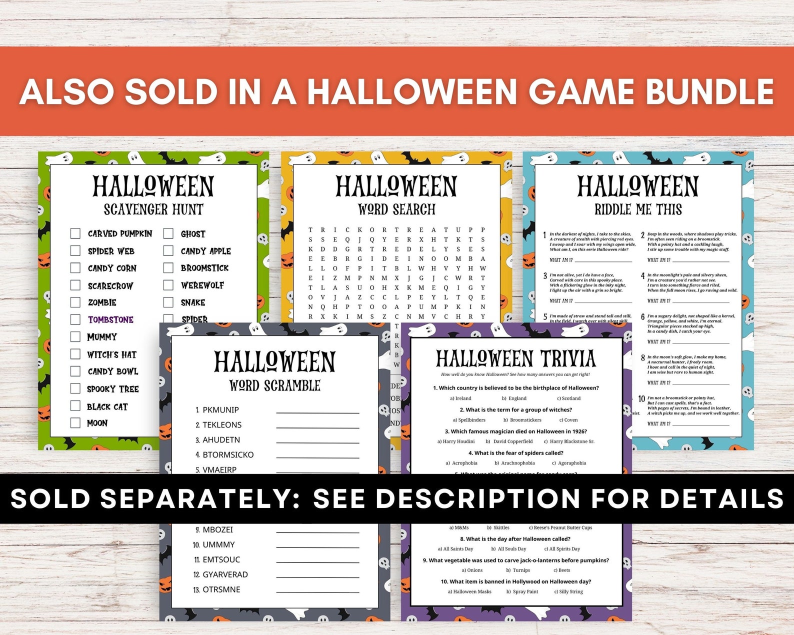 Printable Halloween Trivia Game for Kids and Adults, 10 Halloween ...