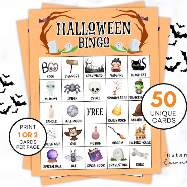 Instant Download Halloween Bingo - Etsy