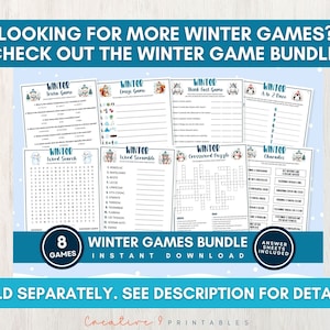 Printable Winter Word Scramble Game for Kids and Adults With Answers ...
