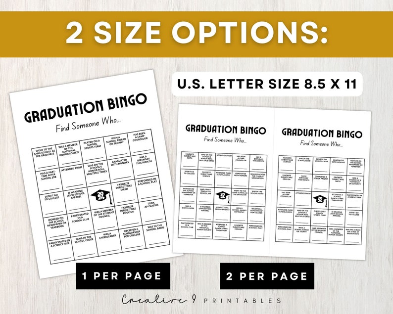 Graduation Find the Guest Bingo Printable Game for Adults, 50 Prefilled ...