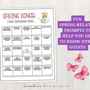 Spring Find the Guest Bingo Printable Game for Adults, 50 Prefilled ...