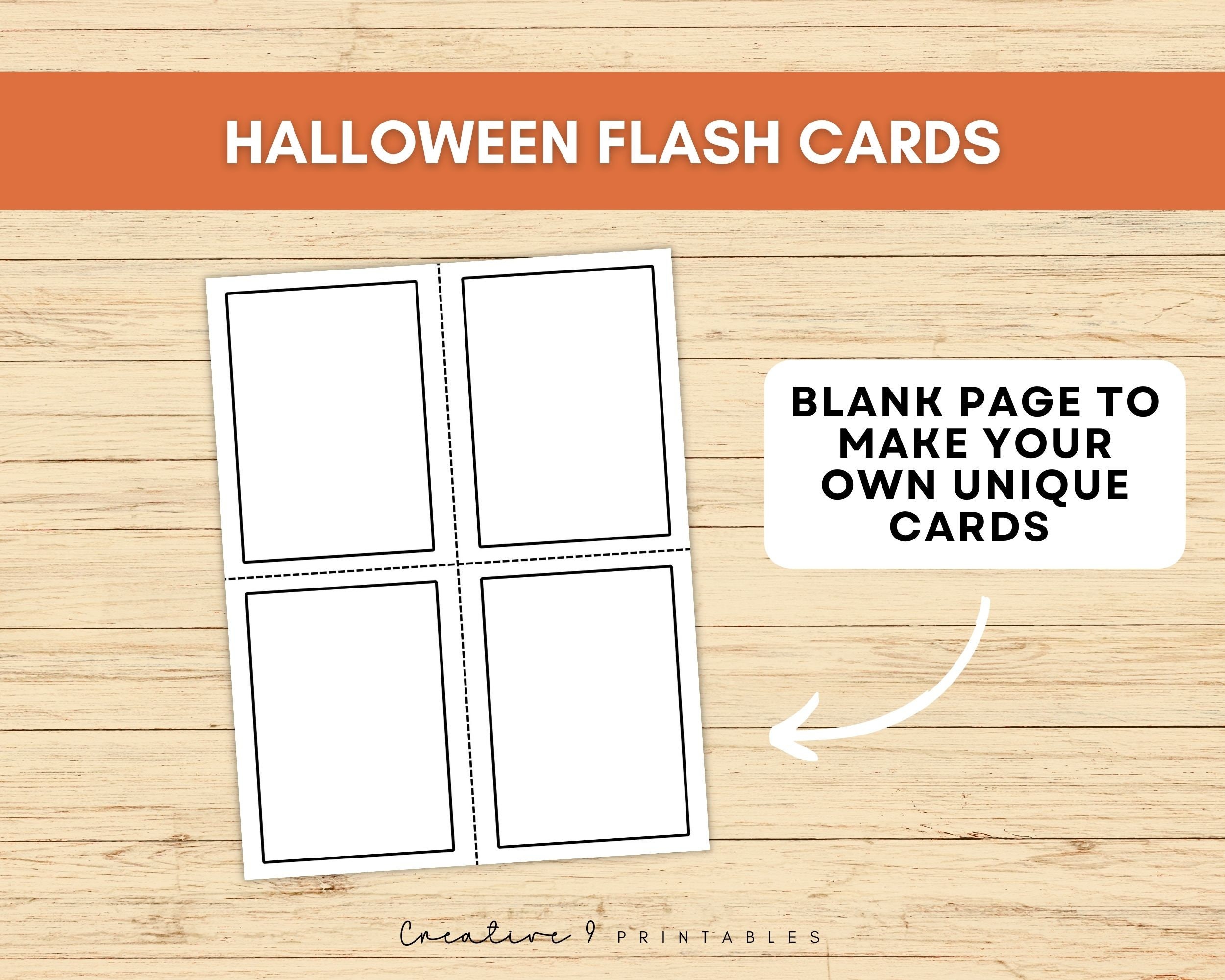Printable Halloween Flash Cards for Kids 20 Flash Cards With - Etsy