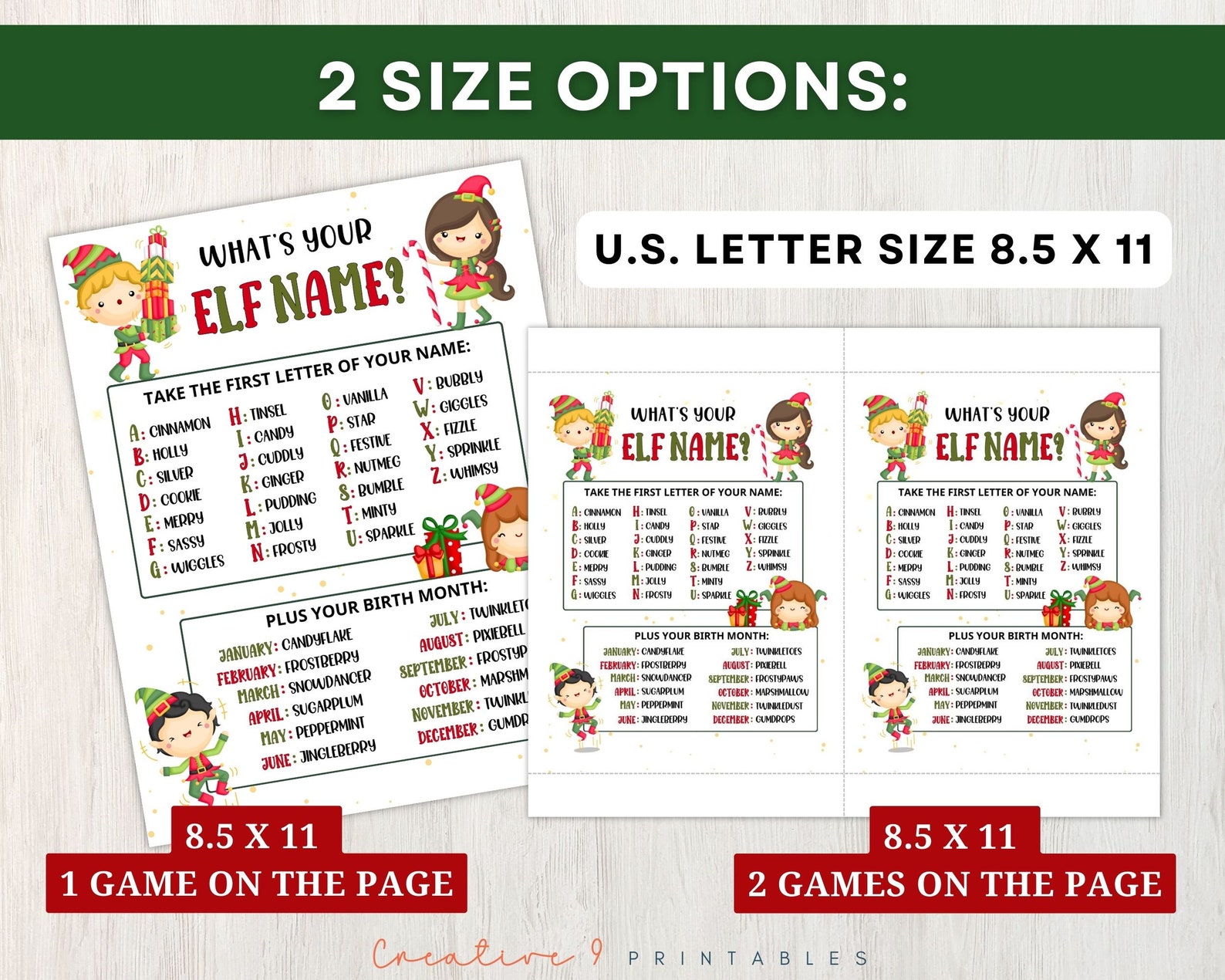 Printable What's Your Elf Name Christmas Game for Kids and Families ...