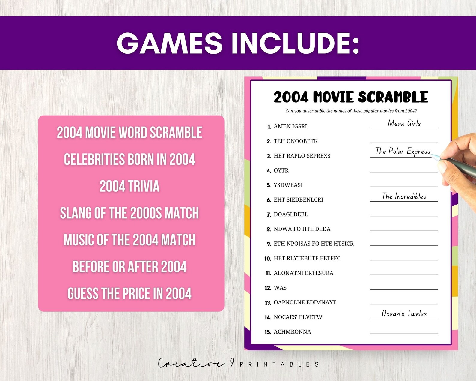 2004 Trivia Bundle for Adults and Kids, 7 Fun Printable 21st Party ...