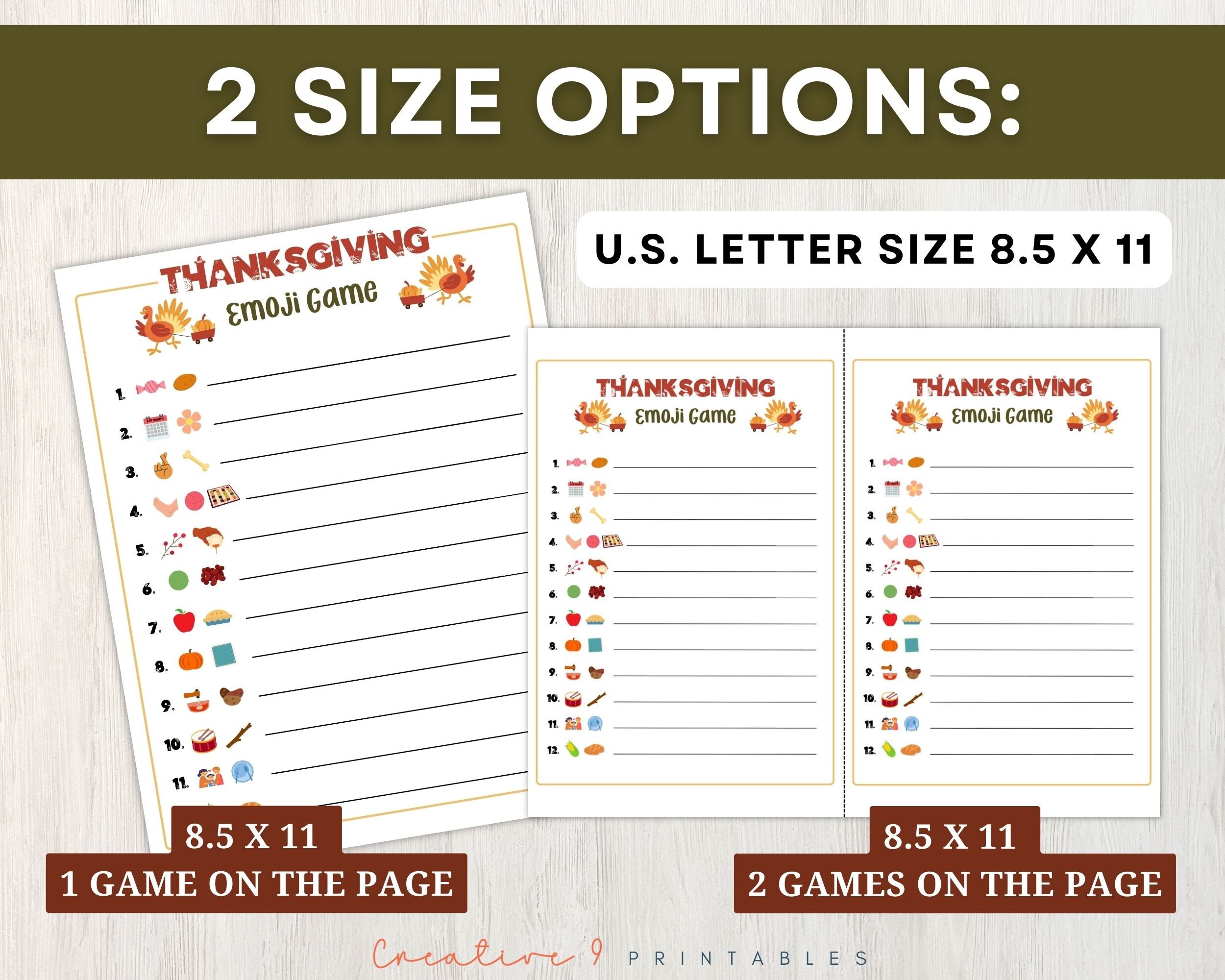 Printable Thanksgiving Emoji Game for Kids and Adults, Great ...