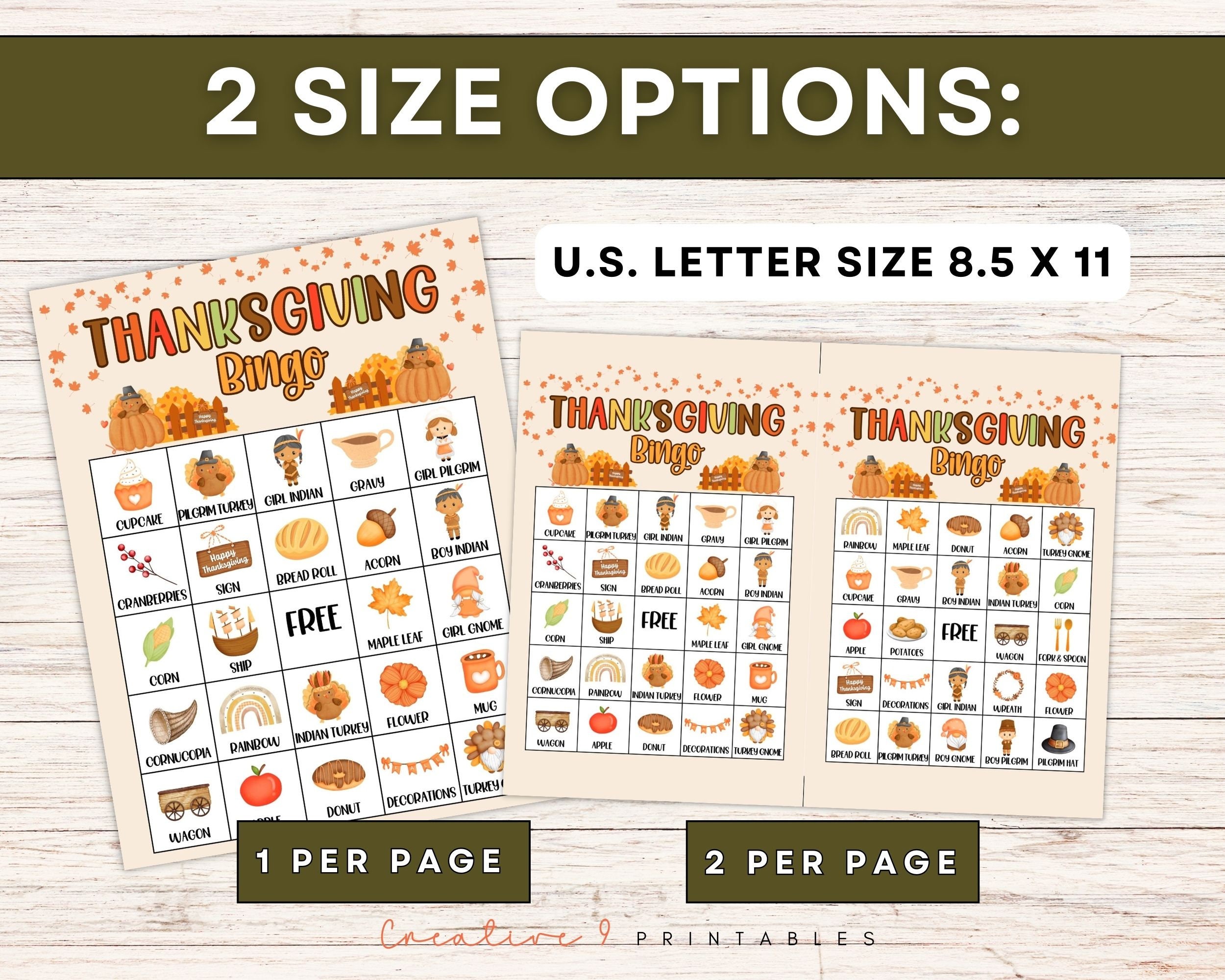 30 Printable Thanksgiving Bingo Cards for Kids and Adults, Thanksgiving ...