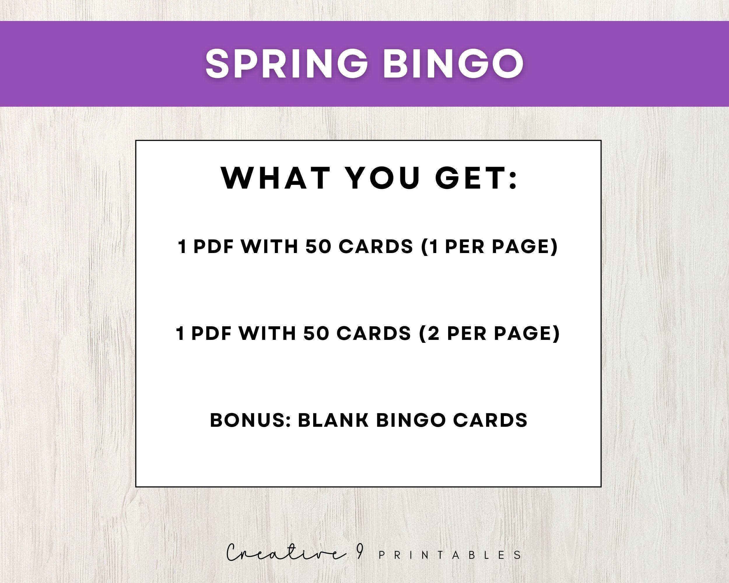 Spring Find the Guest Bingo Printable Game for Adults, 50 Prefilled ...