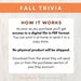 Printable Fall Trivia Game for Kids and Adults, 10 Fall Trivia ...