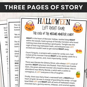 Halloween Left Right Game for Kids, Teens, and Adults, Fun Printable ...