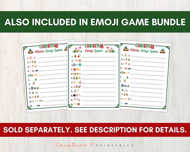 Printable Christmas Emoji Game for Kids and Adults, Fun Christmas Game ...