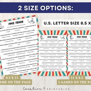 1945 Trivia With Answers, Printable 80th Birthday Game, 10 Fun Quiz ...