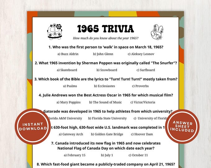 60th Birthday Games Bundle for Her Born in 1965 60th Birthday Party ...