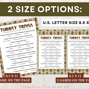 Printable Turkey Trivia Game for Kids and Adults, 10 Thanksgiving ...