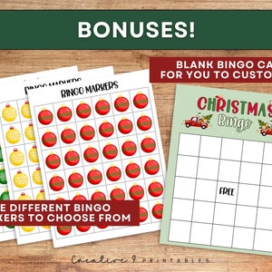 Printable Christmas Bingo Game for Kids and Adults, 50 Printable ...