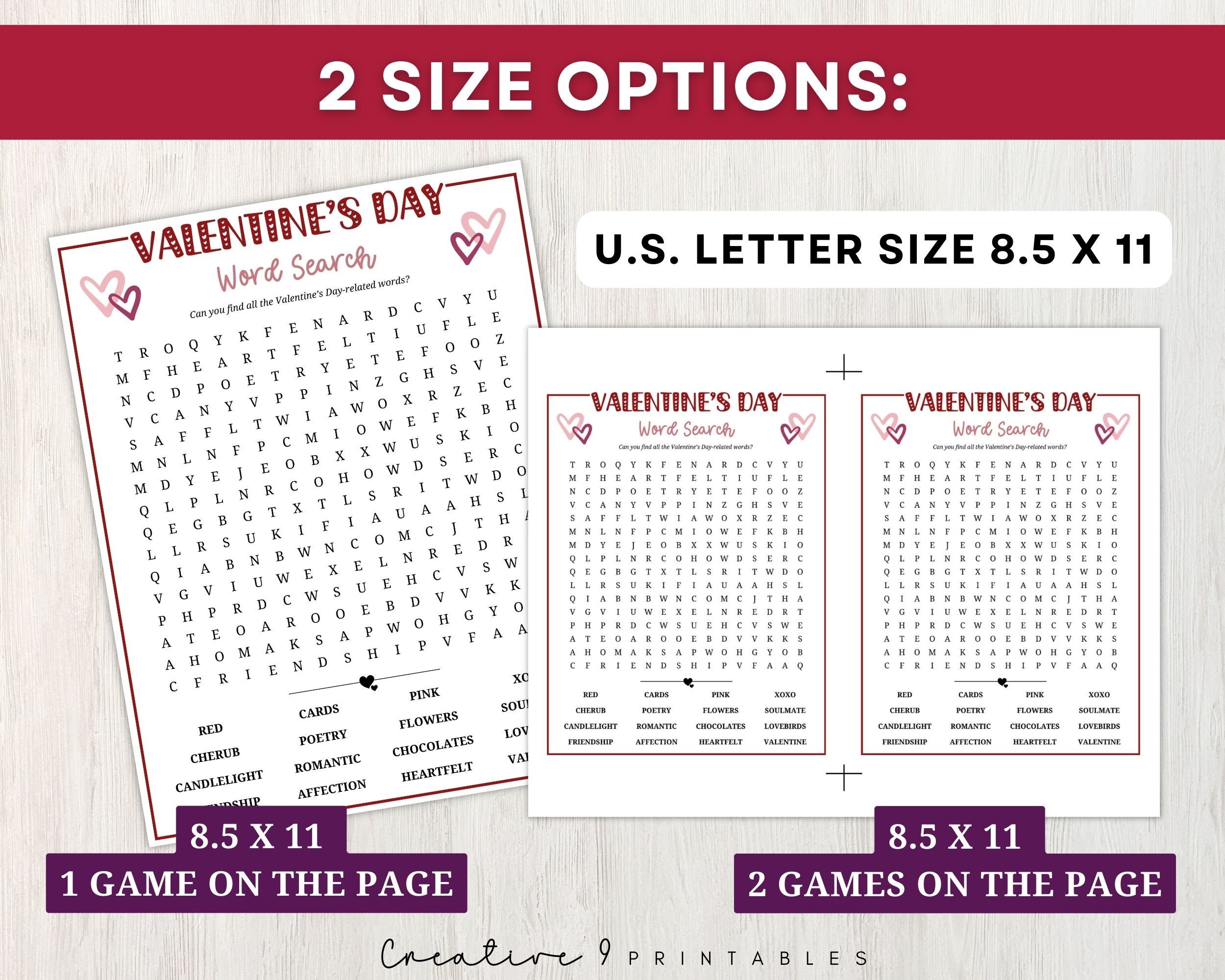 Valentine's Day Word Search for Kids and Adults, Fun Wordsearch Puzzle ...