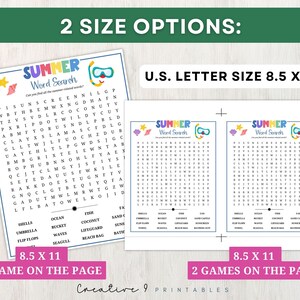 Summer Word Search Puzzle for Kids and Adults, Fun Summertime Printable ...