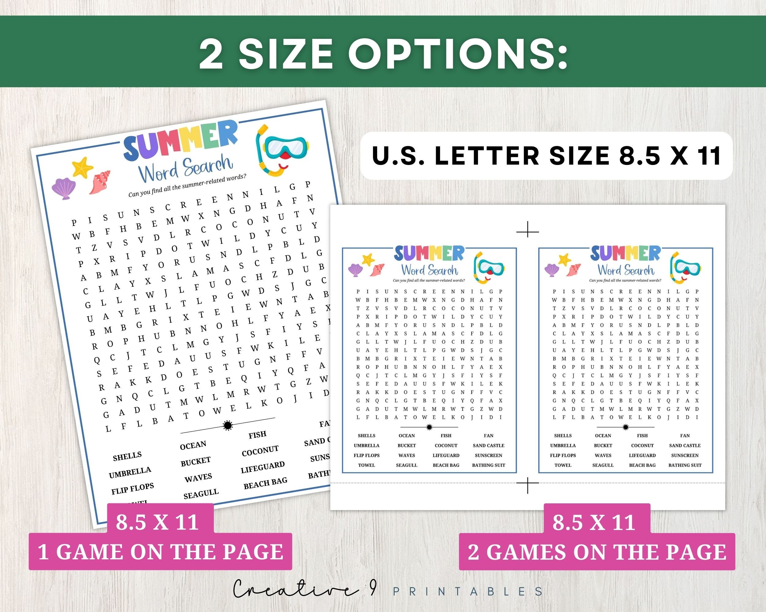 Summer Word Search Puzzle for Kids and Adults, Fun Summertime Printable ...