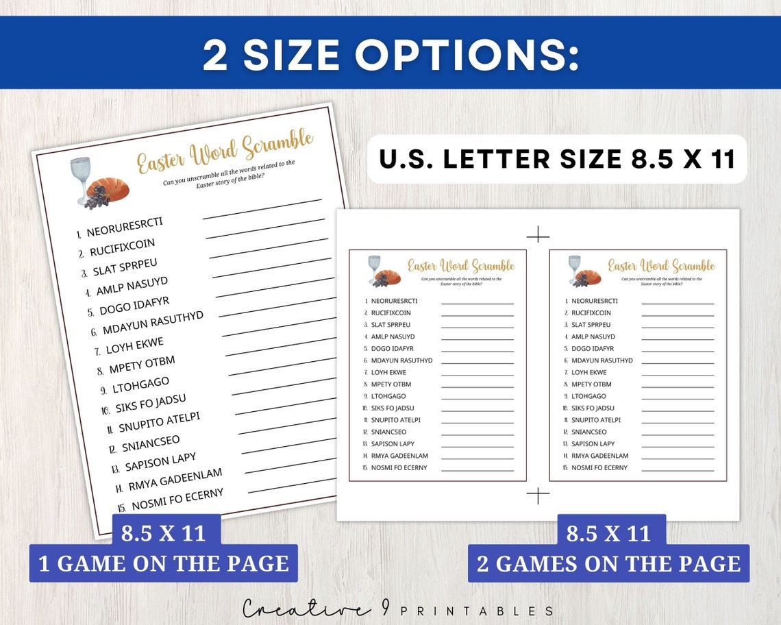 Christian Easter Word Scramble, 15 Bible Story Easter Words to ...