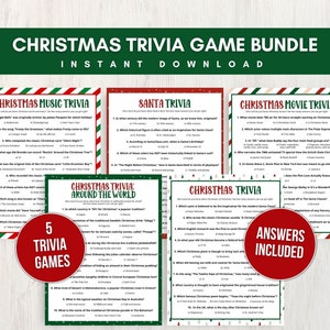 Printable Christmas Trivia Game Pack for Adults and Kids, 5 Christmas ...