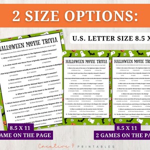 Halloween Movie Trivia Printable Game for Kids and Adults, 10 Trivia ...