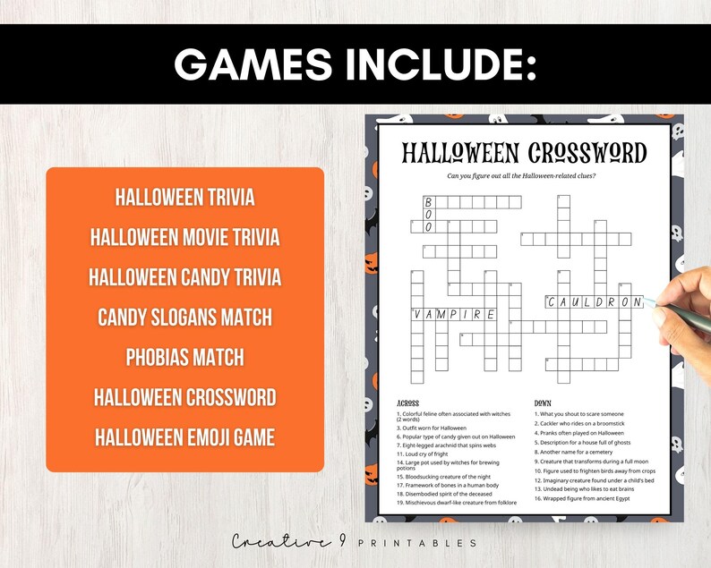 Halloween Trivia Game Bundle for Adults, Teens, and Kids, 7 Printable ...