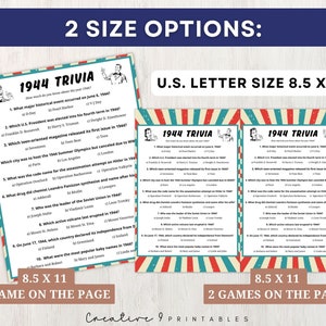 1944 Trivia With Answers, Printable 81st Birthday Game, 10 Fun Quiz ...