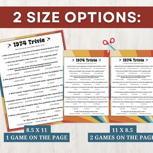 1974 Trivia Bundle for Adults, Seven Fun Printable 51st Party Games ...