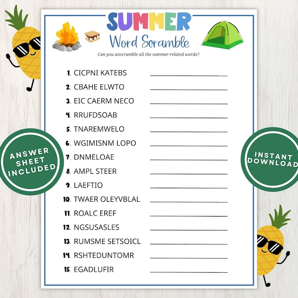 Word Scramble - Etsy