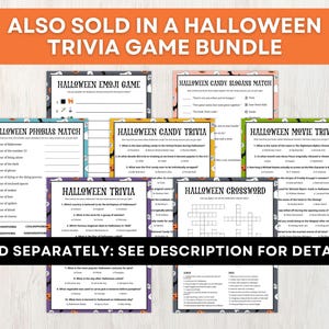 Printable Halloween Trivia Game for Kids and Adults, 10 Halloween ...