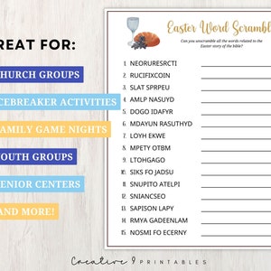 Christian Easter Word Scramble, 15 Bible Story Easter Words to ...
