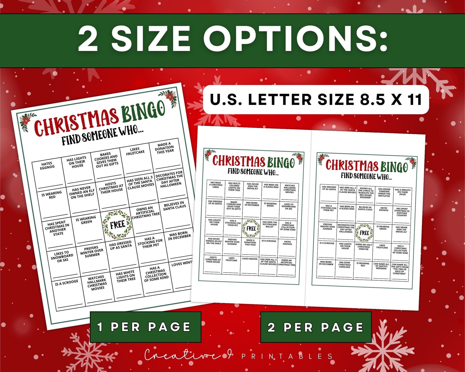 Printable Christmas Find Someone Who Bingo Game for Adults, 50 ...