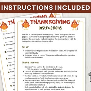 Printable Thanksgiving Friendly Feud Game for Family Gatherings and ...