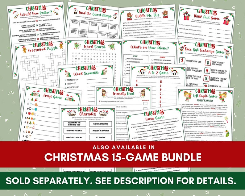 Printable Christmas A to Z Game for Kids and Adults, Christmas A-Z Word ...