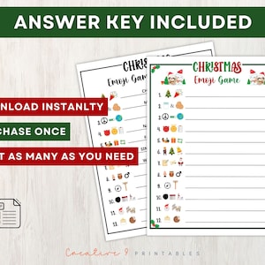 Printable Christmas Emoji Game for Kids and Adults, Fun Christmas Game ...