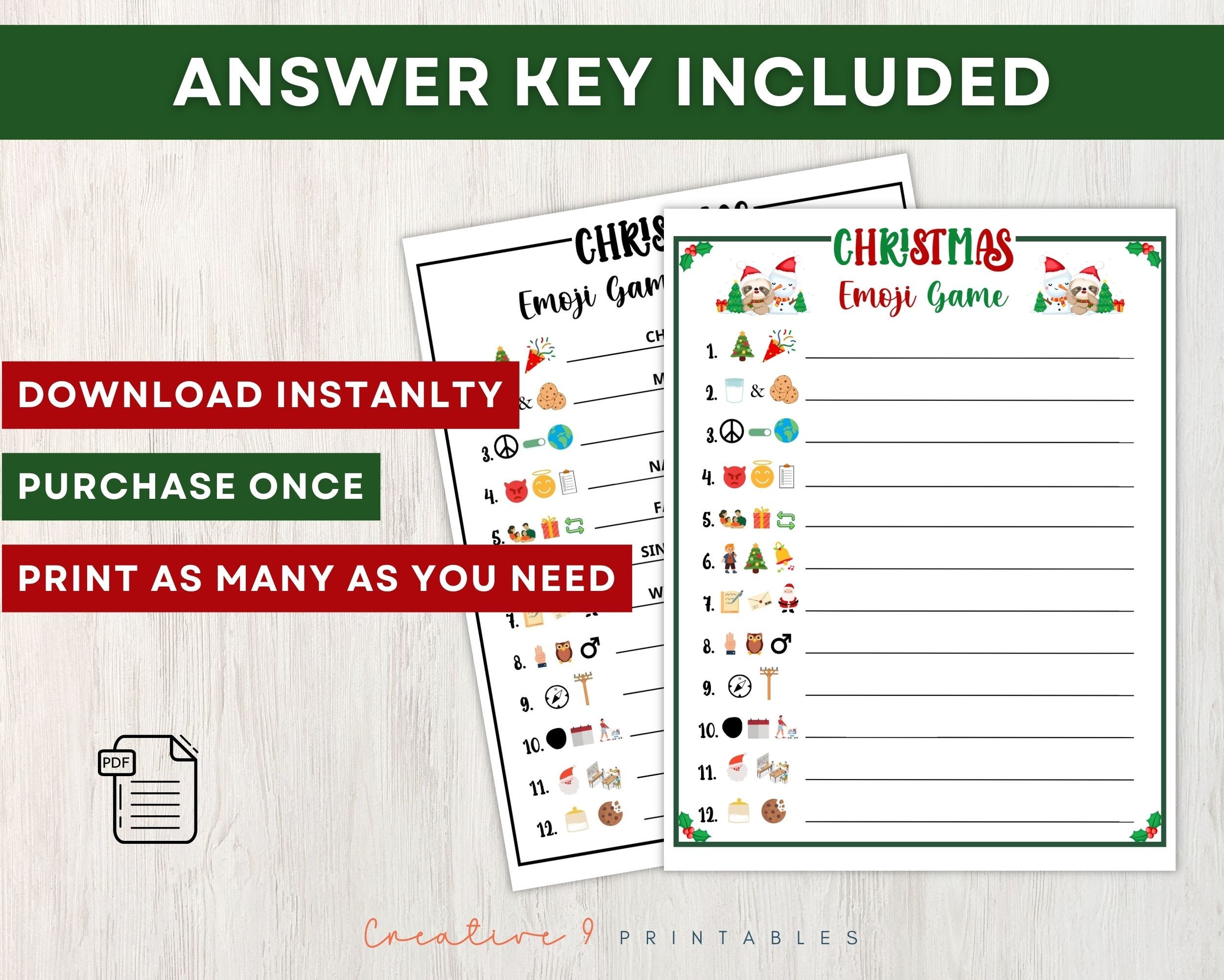 Printable Christmas Emoji Game for Kids and Adults, Fun Christmas Game ...