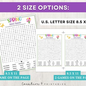 Spring Word Search for Kids and Adults, Fun Puzzle Printable Game With ...