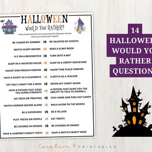 Halloween Would You Rather Game for Kids, Printable This or That With ...