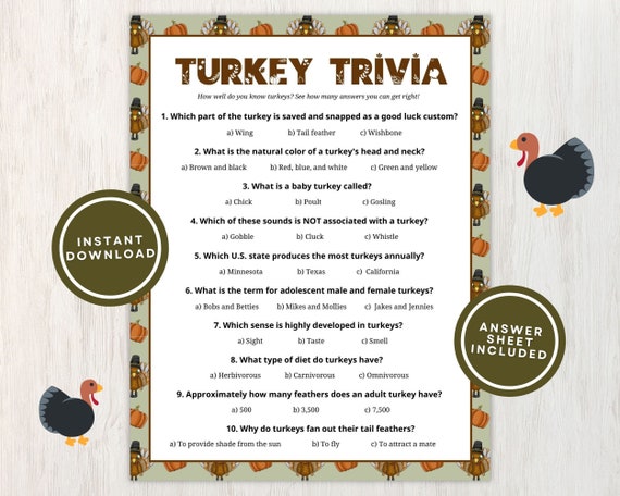 Printable Thanksgiving Trivia