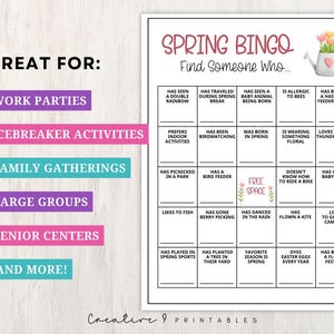 Spring Find the Guest Bingo Printable Game for Adults, 50 Prefilled ...