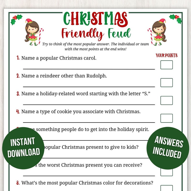 Christmas Family Feud - Etsy