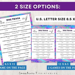1995 Trivia With Answers, Printable 30th Birthday, Reunion, or ...