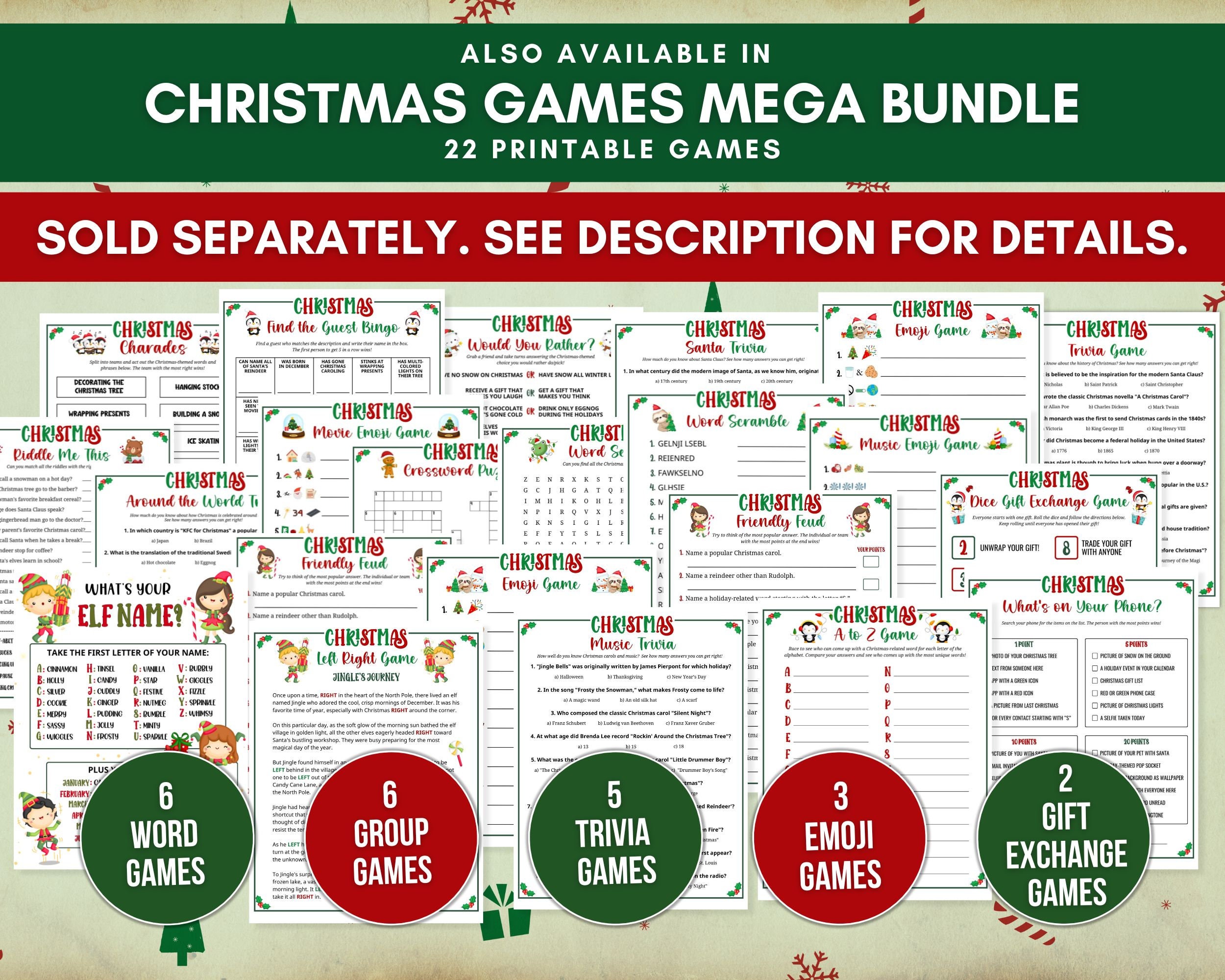 Printable Christmas Crossword Puzzle for Kids and Adults, Fun Christmas ...