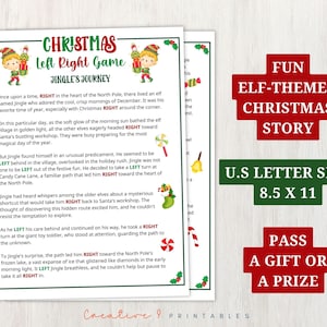 Printable Christmas Left Right Game for Kids and Adults, Fun Christmas ...